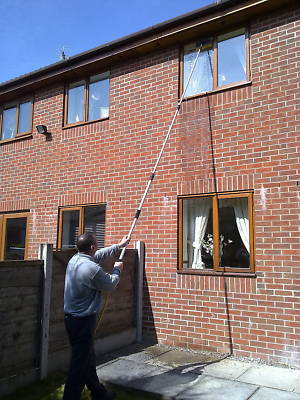 16FT WATER FED WINDOW CLEANING POLE CLEANER TELESCOPIC EXTENSION ...