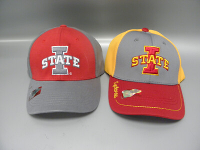 TWO IOWA STATE CYCLONES CAPS HATS ONE SIZE EMBROIDERED LOGOS COTTON ...