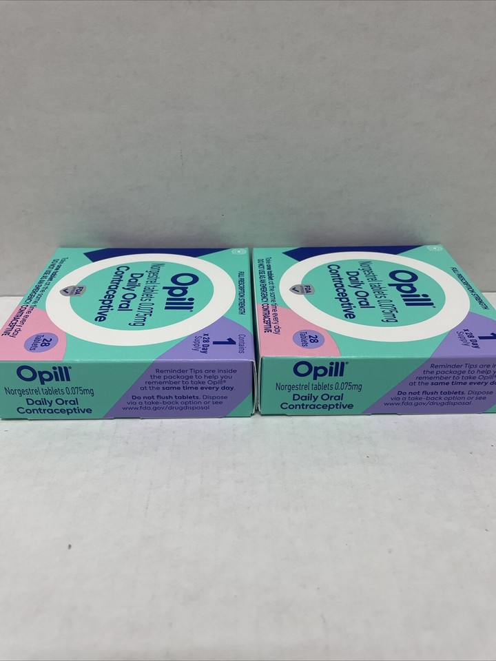 2 Pack-28 Day Supply Opill Norgestrel Tablets Daily Oral Contraceptive ...