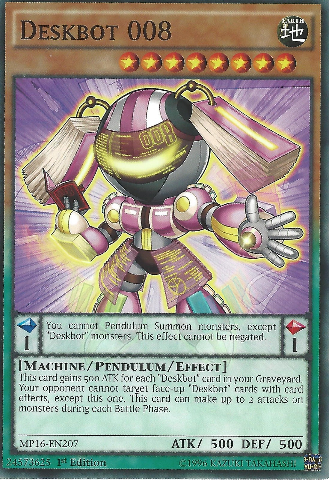 YU-GI-OH CARD: DESKBOT 008 - MP16-EN207 - 1st EDITION | eBay