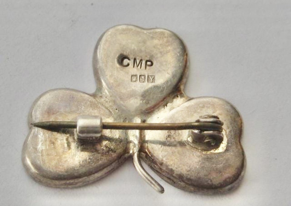 Vintage 1966 Hallmark Sterling Connemara Marble Shamrock Clover Flower ...