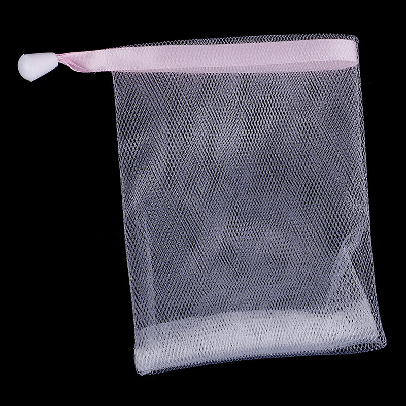 Nylon soap net small drawstring exfoliating mesh soap saver pouch bag ...