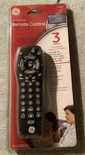 GE Universal Remote Control 24991 TV DVD Cable Satellite Digital 3 ...