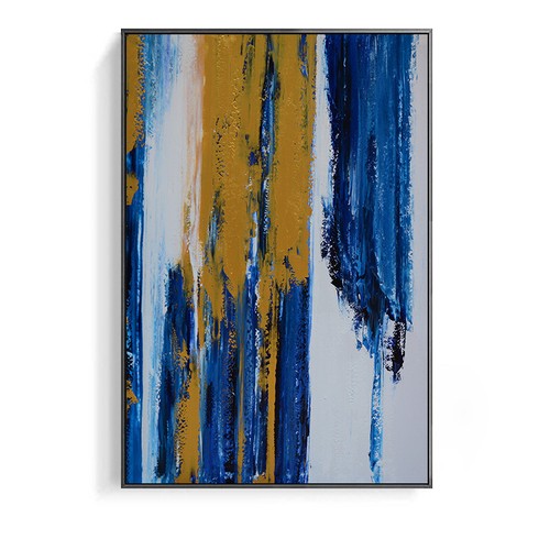Modern Minimalist Color Block Abstract Oil Painting Living Room ...