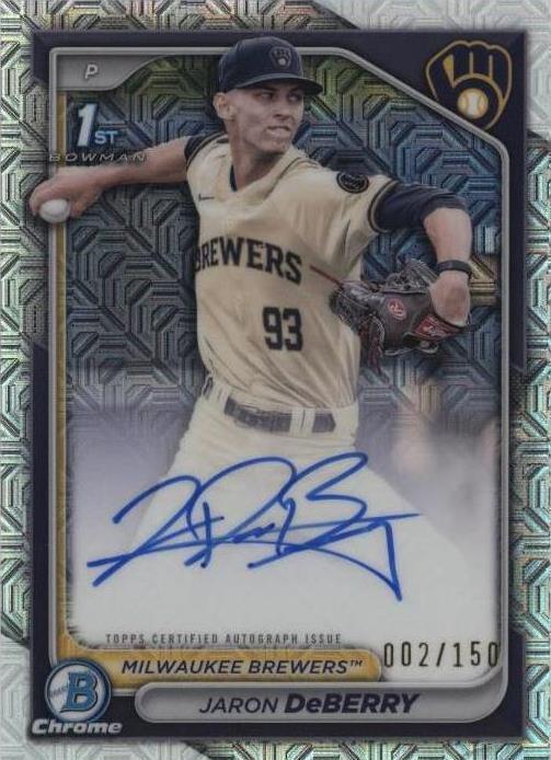 2024 Bowman Draft - Chrome Prospect Autographs Jaron DeBerry #CPA-JDE ...
