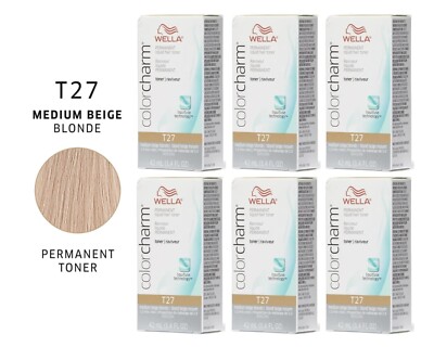 Wella Color Charm Permanent Liquid Toner T27 Medium Beige Blonde 1.4oz ...