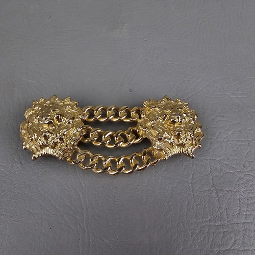 Vtg. 1989 Mimi Di N Two-piece Interlocking Gold Tone Lion Head Chain ...