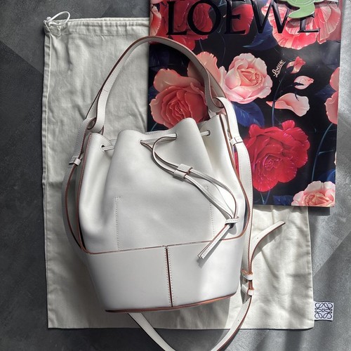 Loewe Balloon Bag Medium Soft White Leather Drawstring Used | eBay