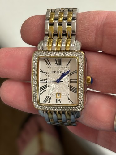 Epoch Two Tone Crystal Bezel Women’s Quartz Watch | eBay