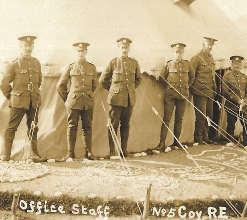 WW1 Military Real Photo Postcard Royal Engineers Office Staff Soldiers ...