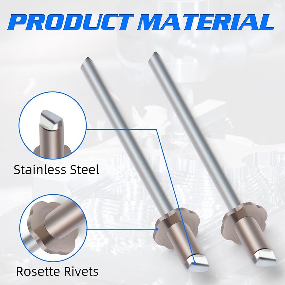 4 Pair Nos Dash Rivets Stainless Steel for GM Ford Chrysler AMC VIN ...