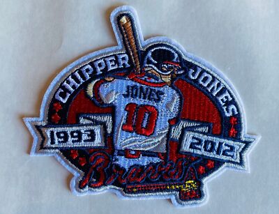 Chipper Jones Atlanta Braves Retirement Iron on Embroidered Patch 2012 ...