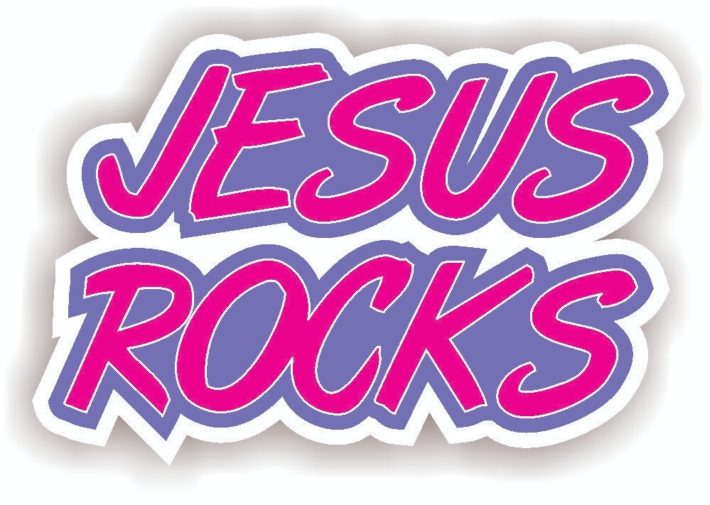 Jesus Rocks Cross Decal Sticker Christian GOD Bible Faith Family Diesel ...