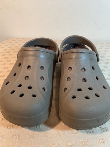 CROCS Dual Comfort lined beige/brown clogs size M5 W7 | eBay