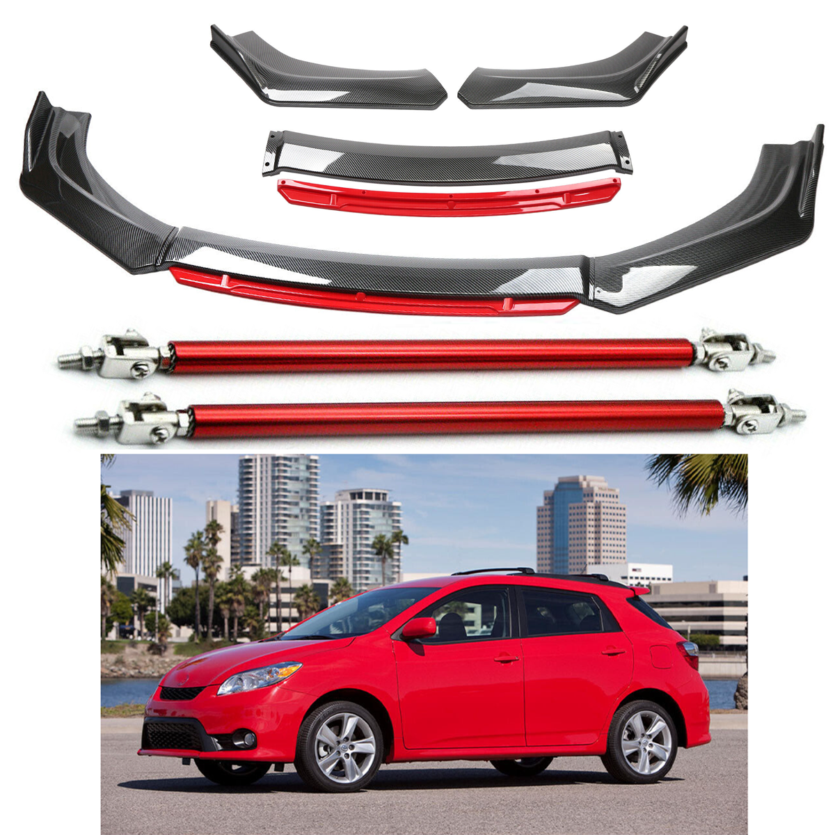 For Toyota Matrix Front Bumper Lips Splitter Spoiler Body Kit Carbon ...