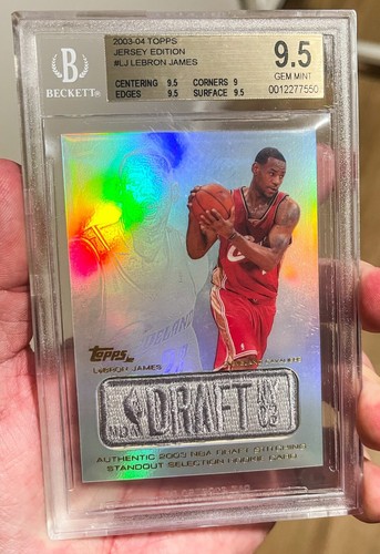 2003 LEBRON JAMES Topps Jersey Edition RPA RC BGS 9.5! THICK CARD=Tough ...