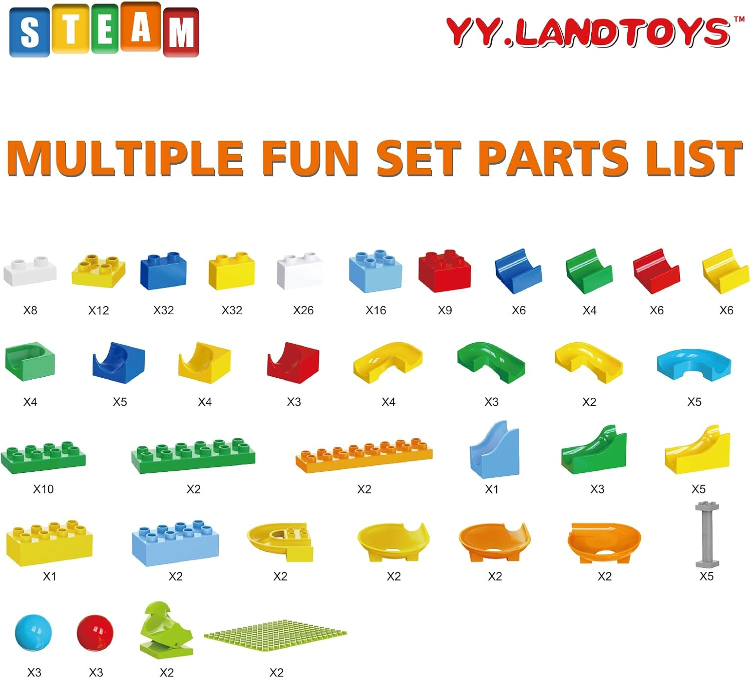 3In1 Marble Runs for Kids 4-8 Building Blocks/246Pcs Classic Big Blocks ...