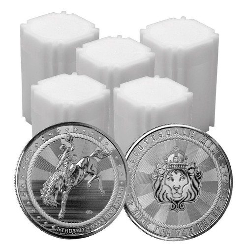 100 x 1 oz Silver Cowboy Rounds w/ Buffalo Privy .9999 Silver Rounds # ...