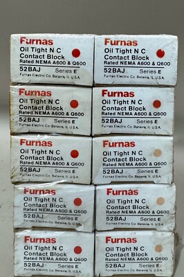 10 - Furnas 52BAJ Series E Oil NC Contact Block Rated A600 & Q600 New ...