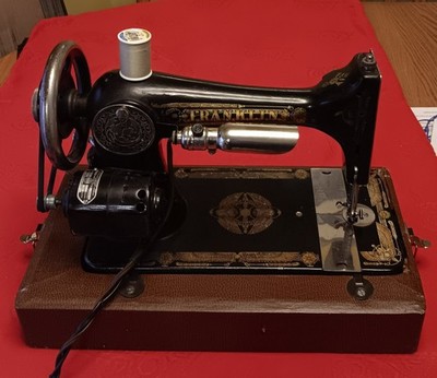 Antique Franklin Portable Electric Sewing Machine, Scarab Design, Works ...