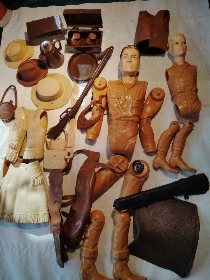 VINTAGE JOHNNY WEST ACTION FIGURE PARTS & ACCESSORIES LOT 1970's ...