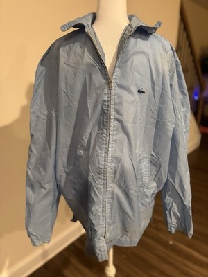 Vtg Izod Lacoste Baby Blue Windbreaker Rain Jacket Track Jacket Size L ...