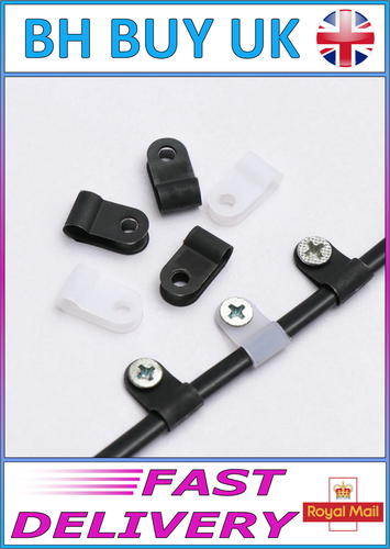 10 x SCREW DOWN CABLE / TUBE CLIPS 5 6 8 10 13 16mm, ELECTRICAL CLIP ...