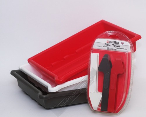 Paterson Photographic Darkroom Set of 8x10 Trays and 3 Print Tongs ...