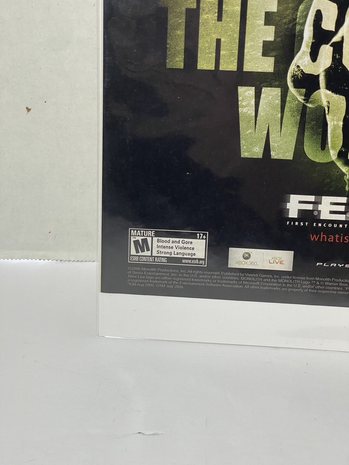 2006 F.E.A.R. Xbox 360 PS3 PC Print Ad/Poster Horror FPS Video Game ...