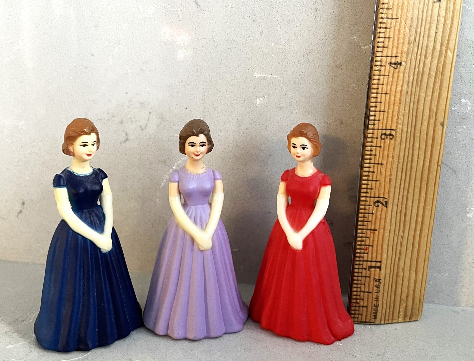 Vtg. Lot of 3 Plastic Cake Toppers Bridesmaid, Quinceanera Debutante ...