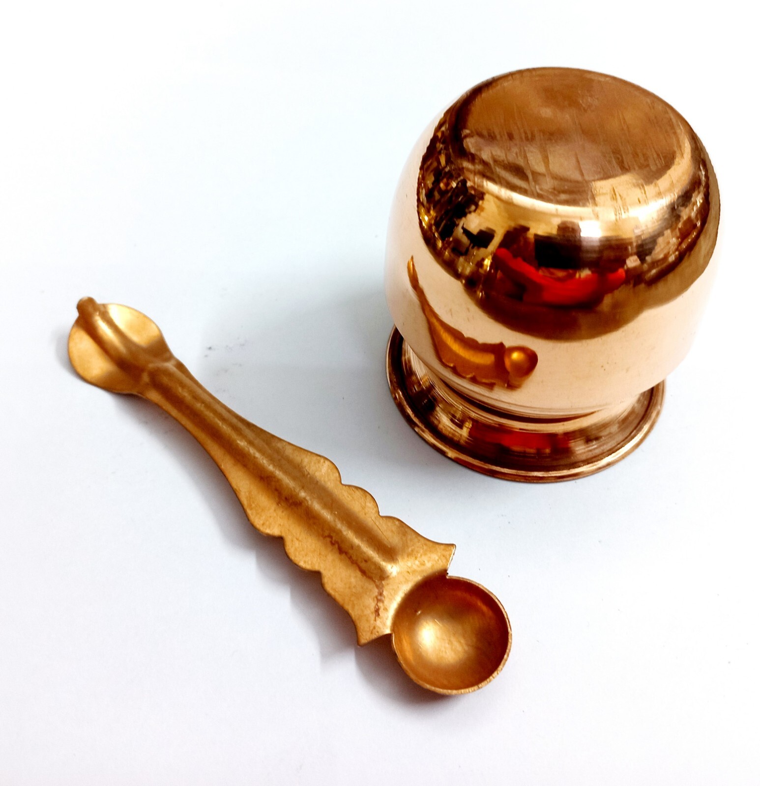Religious Traditional Copper Kalash Prayer Lota & Panch Patra Spoon ...