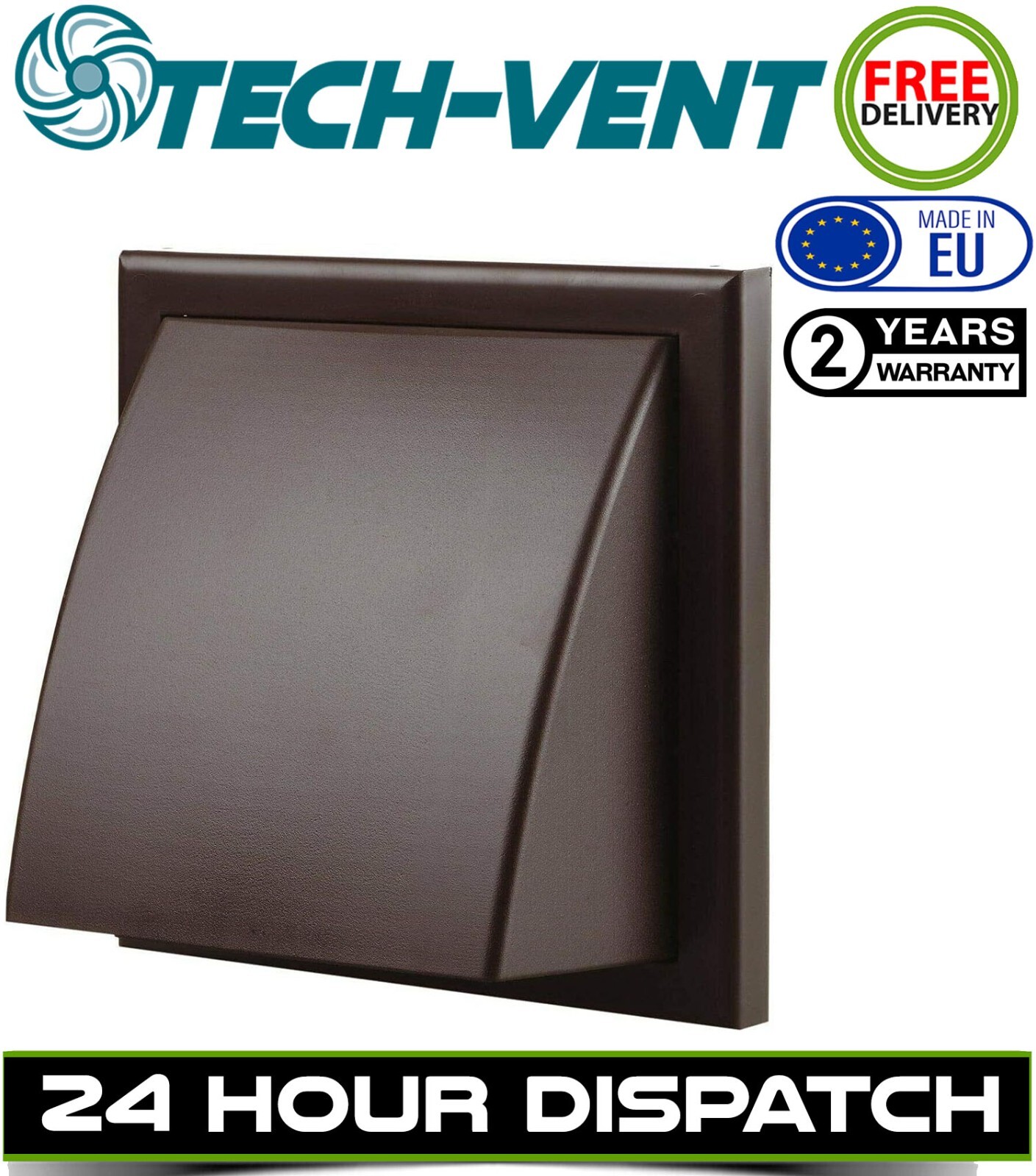 6 inch 150 mm Brown External Hooded Cowled Extractor Fan Kitchen Vent ...