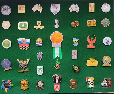 RARE SET OF 37 PINS BADGES 2000 SYDNEY Olympics NOC Delegations Olympic ...