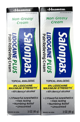 Salonpas Pain Relieving CREAM Lidocaine Plus 3oz ( 2 tubes ) ^ gray ...