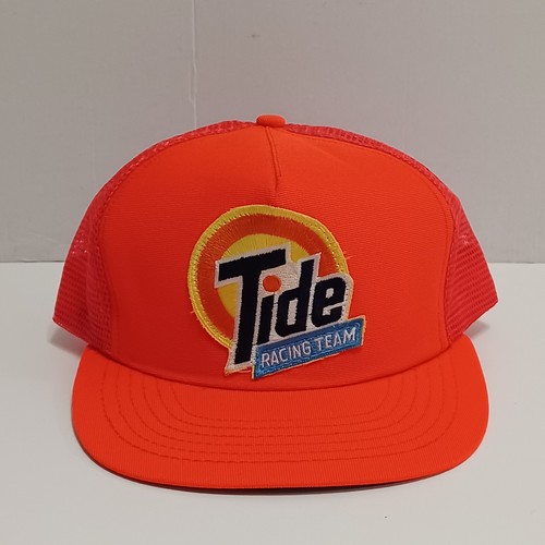 Vintage Snapback Nascar Tide Racing Team Bright Orange Mesh Trucker Hat ...
