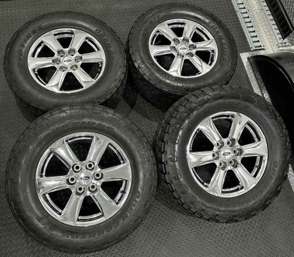 Chrome 18" Ford F-150 Lariat OEM Factory Wheels Toyo Tires Rims ...