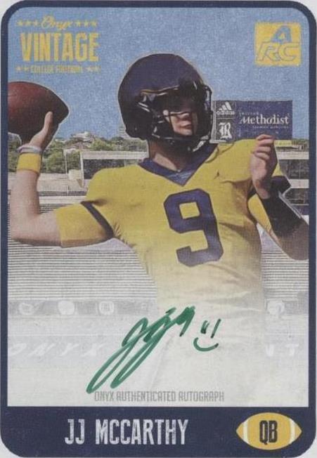 2021 Onyx Vintage - College Autographs J.J. McCarthy #CAJM1 Green Ink ...