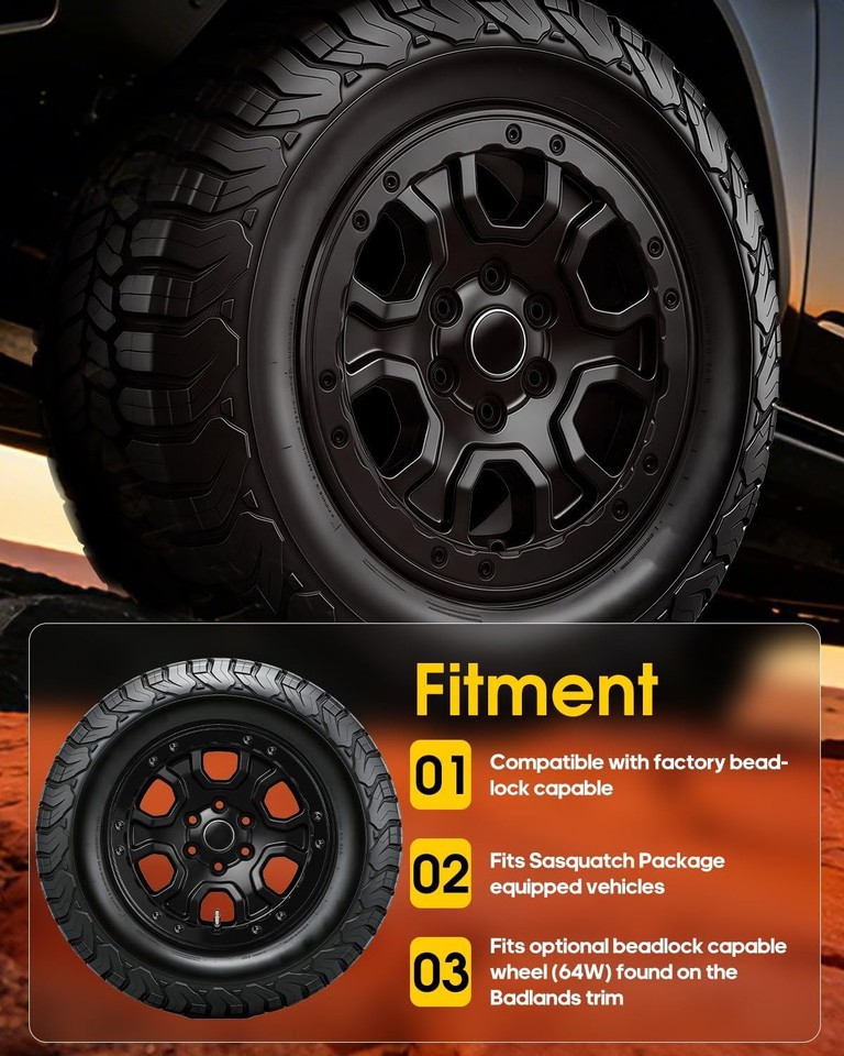 5PCS Bead Lock Wheel Trim Rings For Ford Bronco 2021-2026 Sasquatch ...