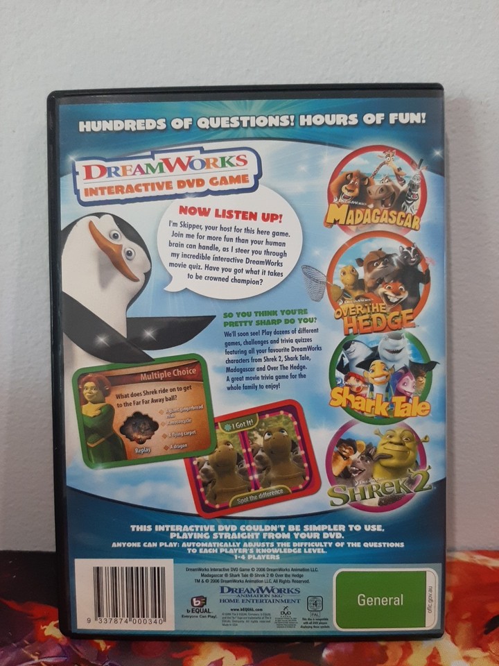 Dreamworks Interactive DVD Game (DVD, 2006) Region 4 - FREE POSTAGE | eBay