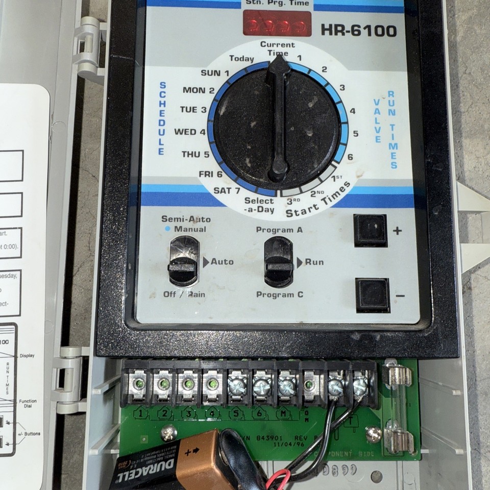 IRRITROL HR-6100 Indoor 6 Station Sprinkler Controller Panel Timer | eBay