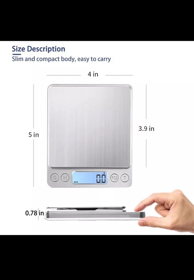 Mini Precision Digital Gram Scale – 3000g Kitchen, Jewelry & Food ...