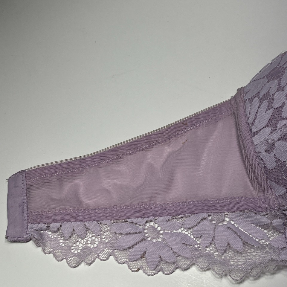 Primark Bra Women XL 14/16 Lilac Wireless Strapless Floral Lace Lightly ...