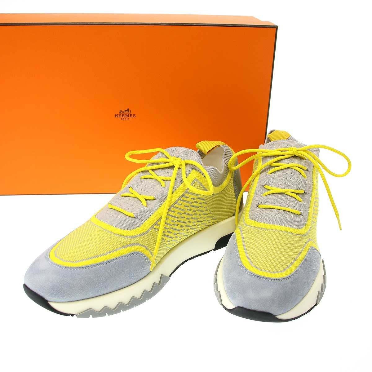 Hermes Addict Low Top Sneakers Bicolor Lace Up Size 3… - Gem
