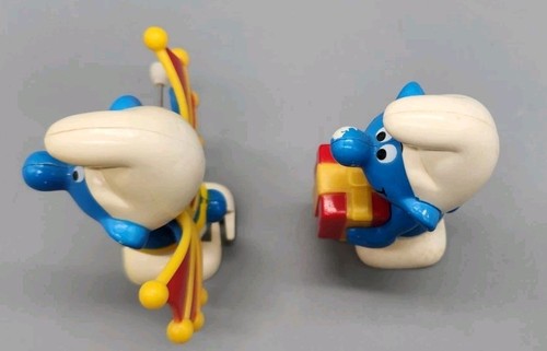 Smurf Wind Up Walking Flying Smurf Jokey Smurf 1982 Galoob Peyo Vintage ...