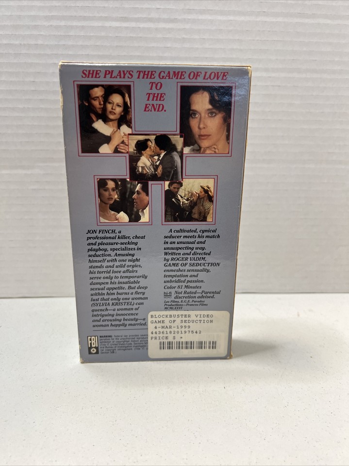 Game Of Seduction VHS - Virgin Vision | eBay