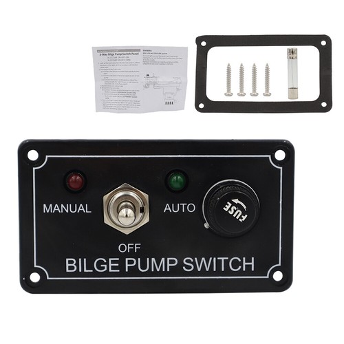 3 Way DC 12V Fused Marine Bilge Pump Switch Panel with LED Indicator ...