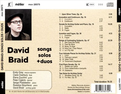 VARIOUS ARTISTS DAVID BRAID: SONGS, SOLOS + DUOS NEW CD 809730857522| eBay