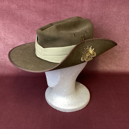 Akubra Statesman Military Khaki Slouch Hat Size 56 Australian Made (9A ...