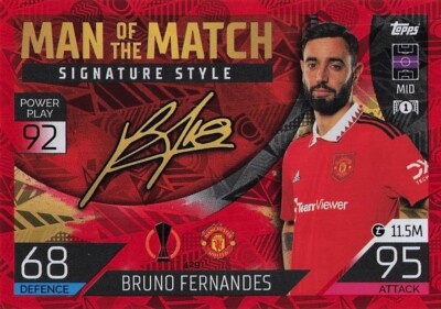 2022-23 Match Attax Bruno Fernandes Man of the Match Signature Style ...