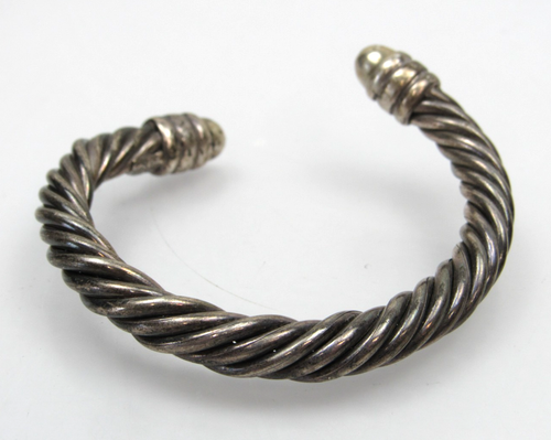 Vintage ATI Mexico Sterling Silver Cuff Bracelet Braided Rope Torque ...